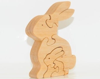 Wooden Hare Puzzle | Etsy