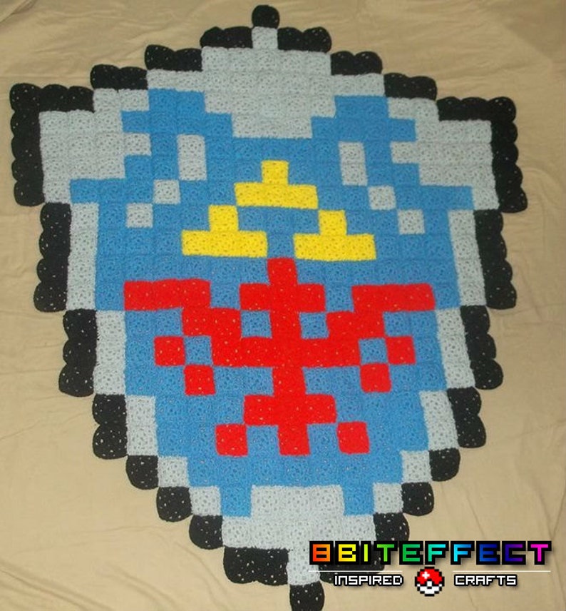 8-bit Legend of Zelda link's Shield Rug Wall Hanging or - Etsy