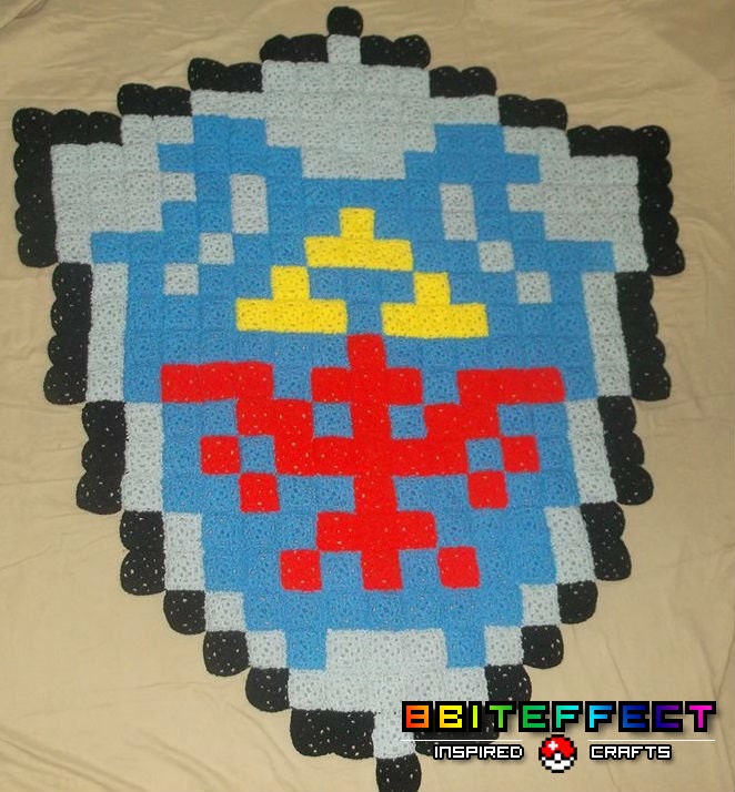 8-bit Legend of Zelda link's Shield Rug Wall Hanging or | Etsy