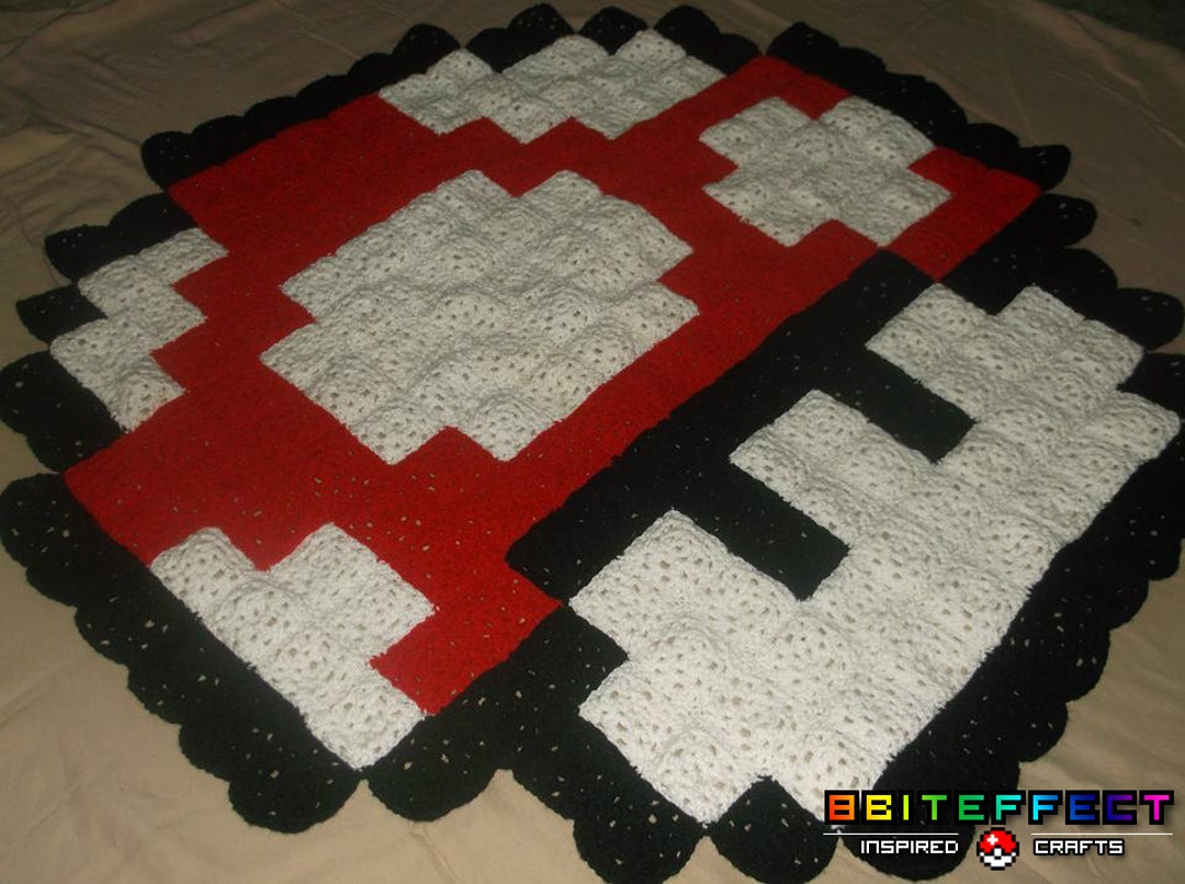 8-bit Mario Mushroom Rug/wall Hanging/baby Blanket - Etsy