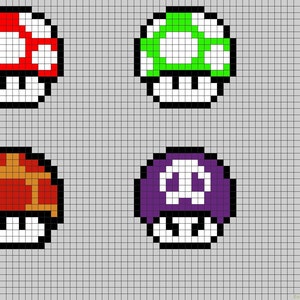 8-bit Mario Mushroom Rug/wall Hanging/baby Blanket - Etsy