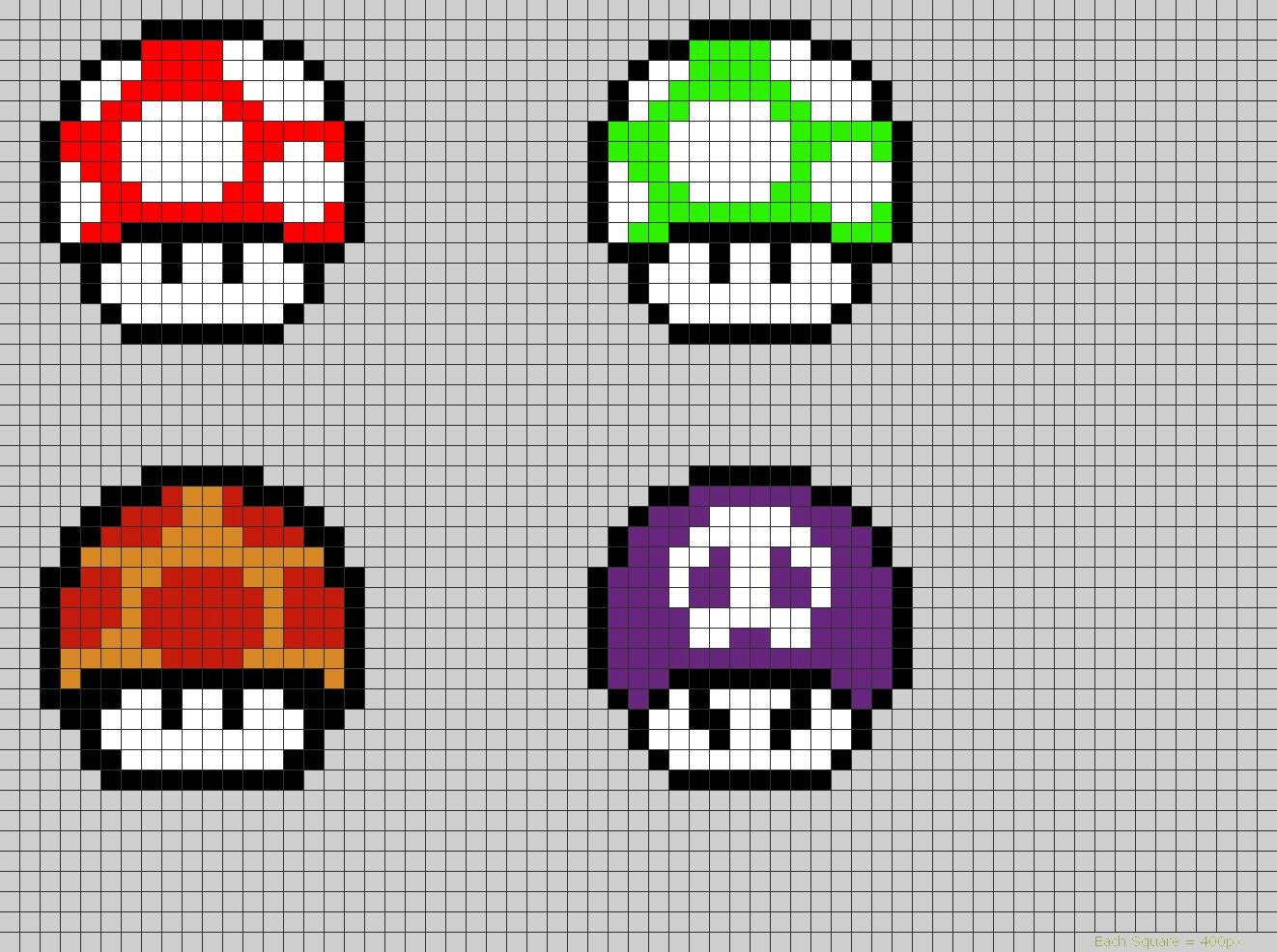 8-bit Mario Mushroom Rug/wall Hanging/baby Blanket - Etsy