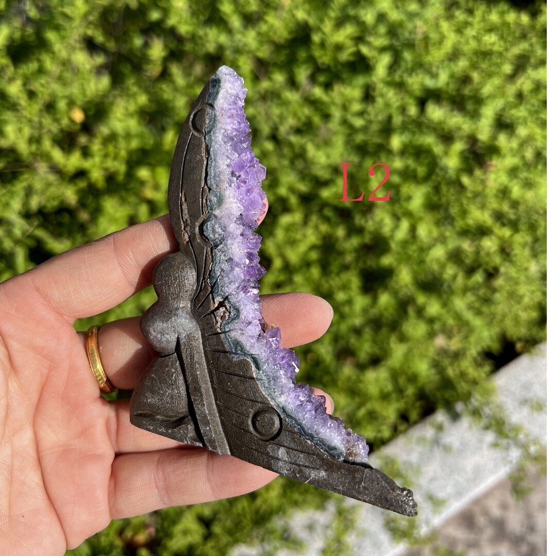 Amethyst Fairy Goddess Stone Carving Soothing Crystal - Etsy