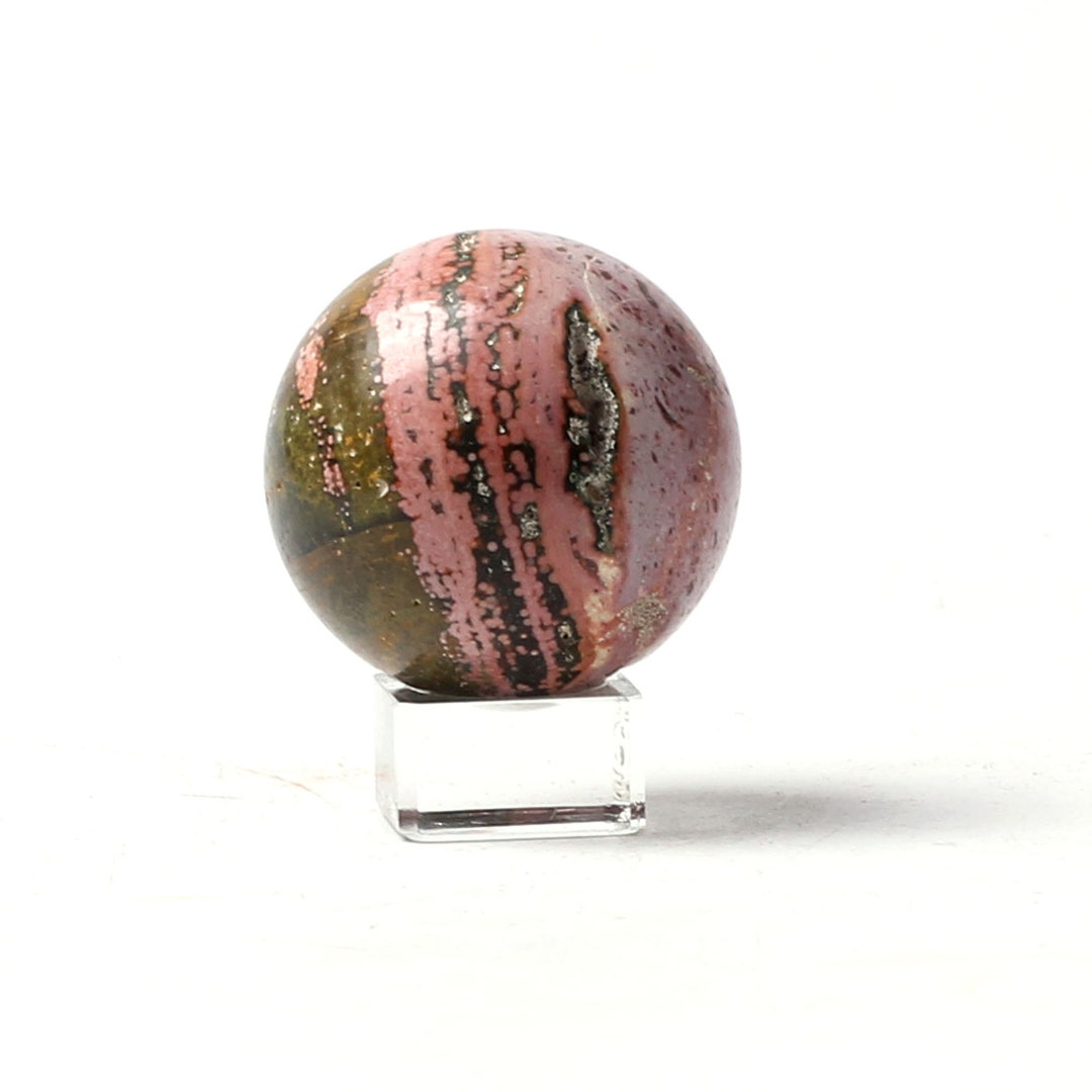 Pink Ocean Jasper Ball, Madagascar, Green, Red, Dotted, High Grade ...