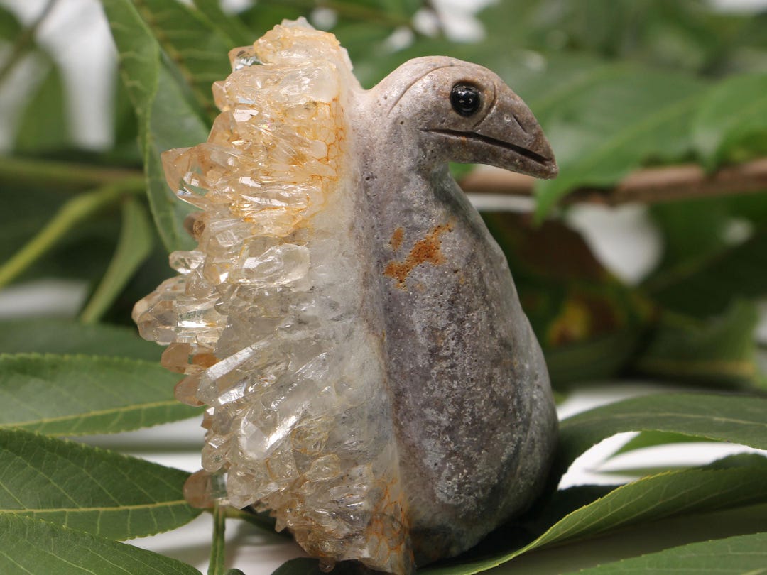 Hand-carved Quartz Crystal Bird Sculpture • Natural Gemstone Animal - Etsy