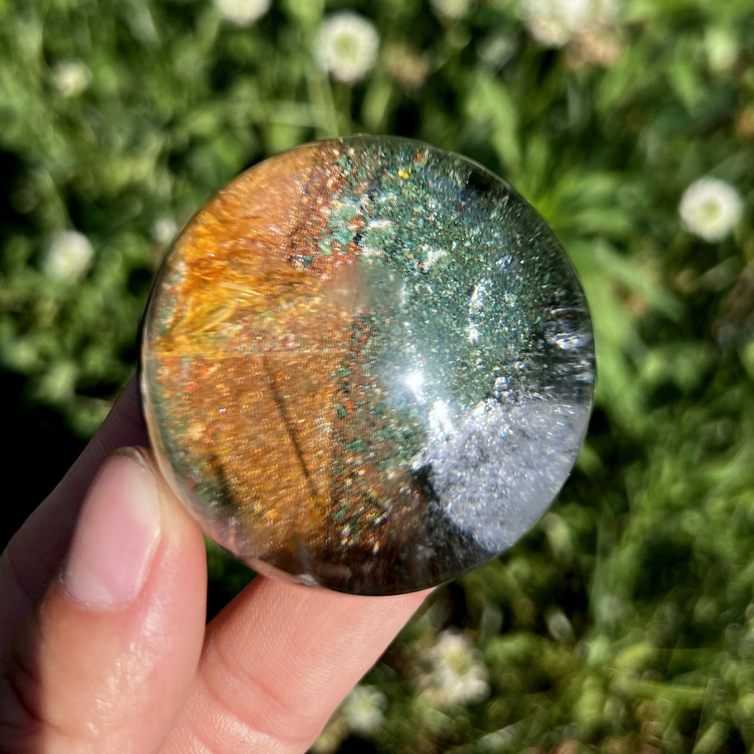 Green Phantom Quartz Sphere Chakra Crystal-phantom Quartz quartz Sphere ...