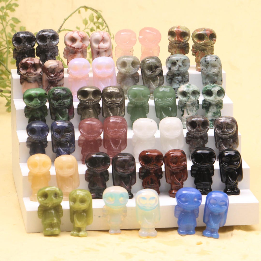 Quartz Crystal Carvings, Mini Jack Set, Crystal Healing Stones (40mm ...