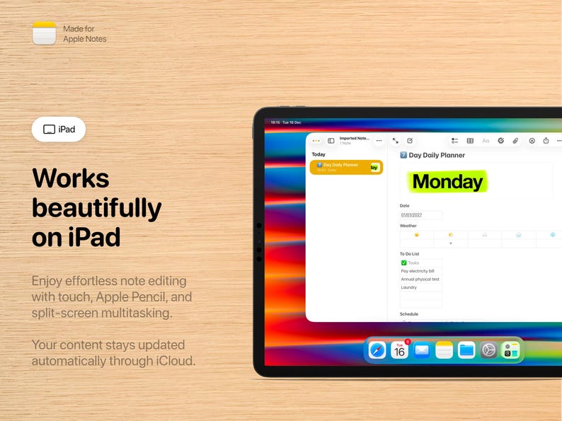 7-day Daily Planner Template — Apple Notes Weekly to Do Mood Tracker ...