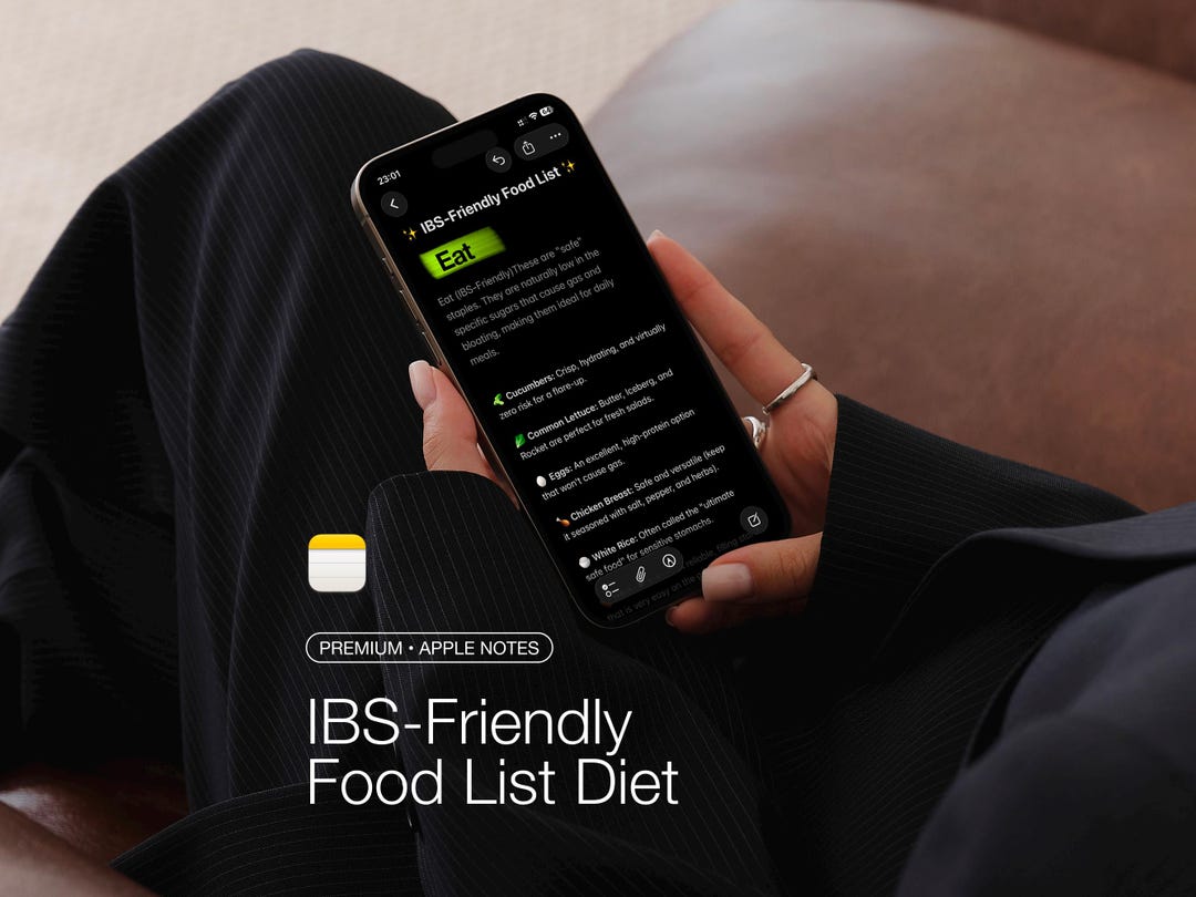 Apple Notes Ibs-friendly Food List Template, Low FODMAP Diet Chart, Ibs ...