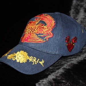 Shanghai Flower Denim Women Baseball Cap Flower Design Embroidery Urban ...