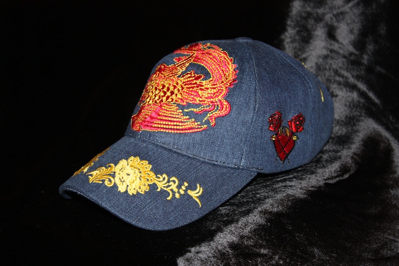 Shanghai Flower Denim Women Baseball Cap Flower Design Embroidery Urban ...