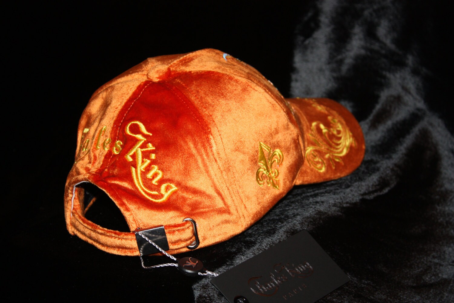 Orange Baseball Cap Queen Bird Silk Velvet Embroidery Glam Rock Rebel ...