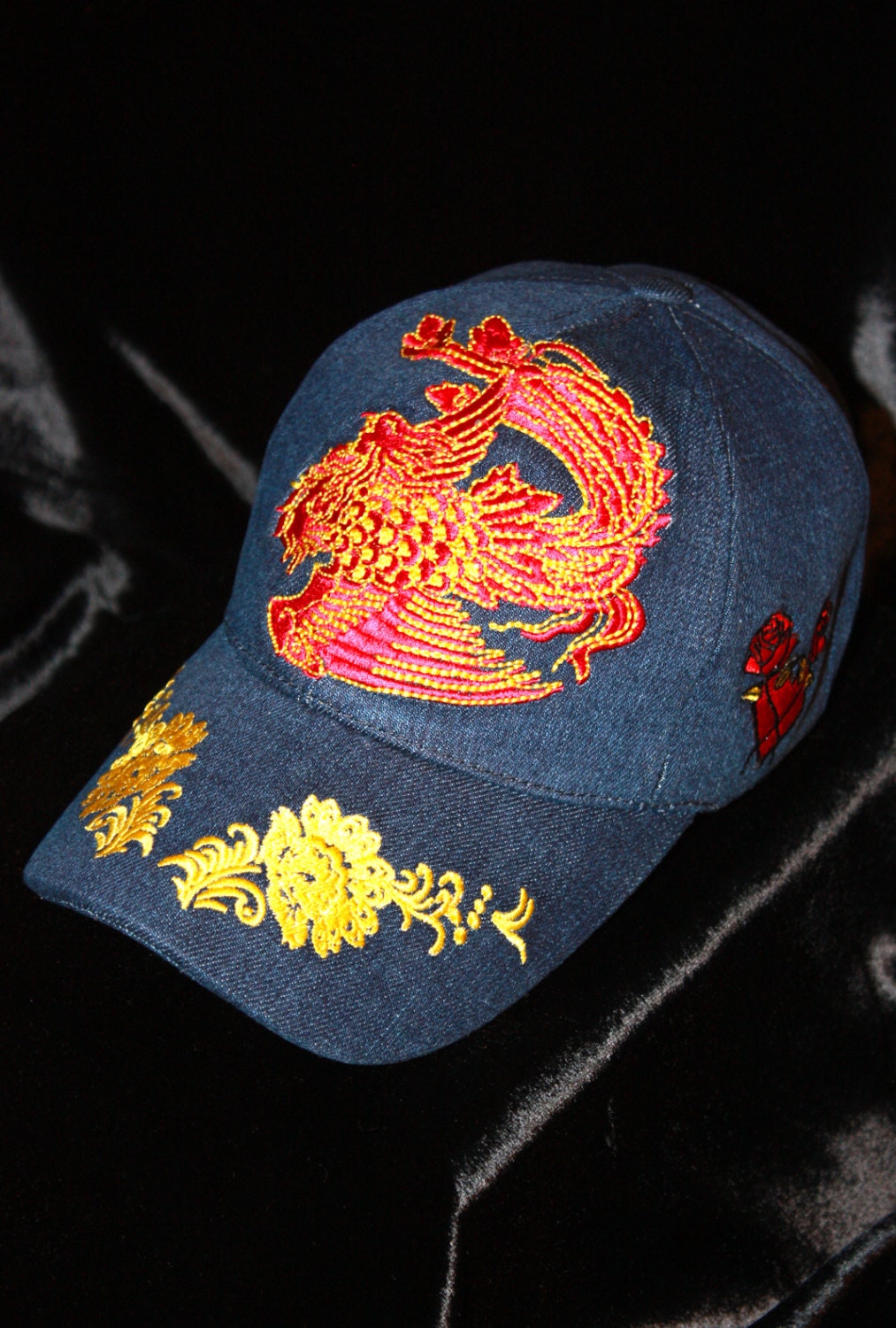 Shanghai Flower Denim Women Baseball Cap Flower Design Embroidery Urban ...
