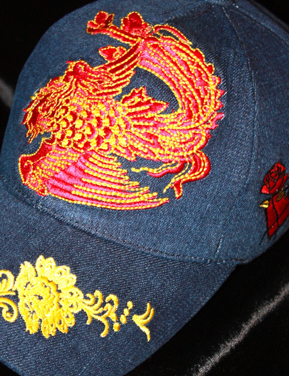 Shanghai Flower Denim Women Baseball Cap Flower Design Embroidery Urban ...