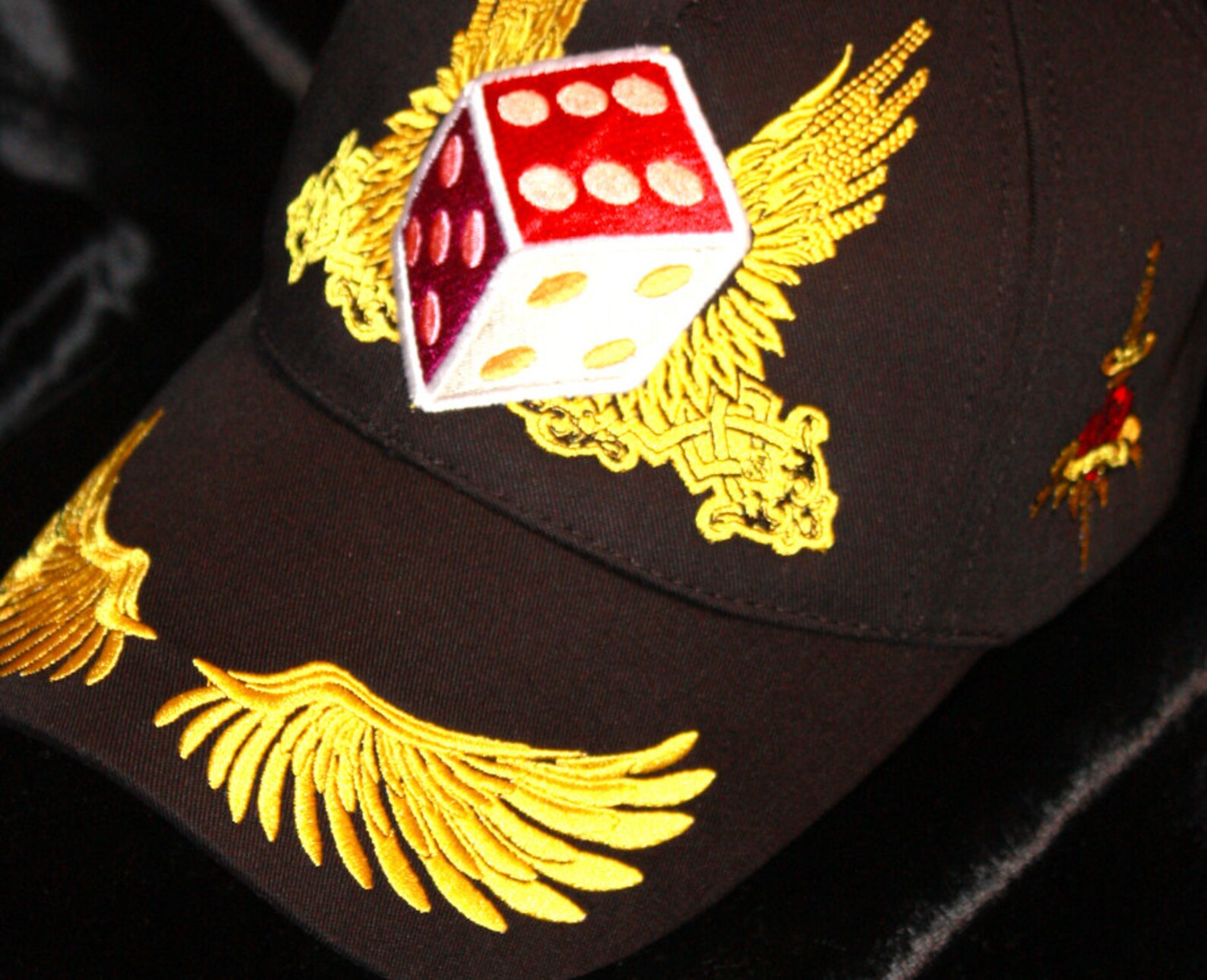 Cool Hats for Men Dice of Zeus Cap Black Gabardine Embroideries Sport ...