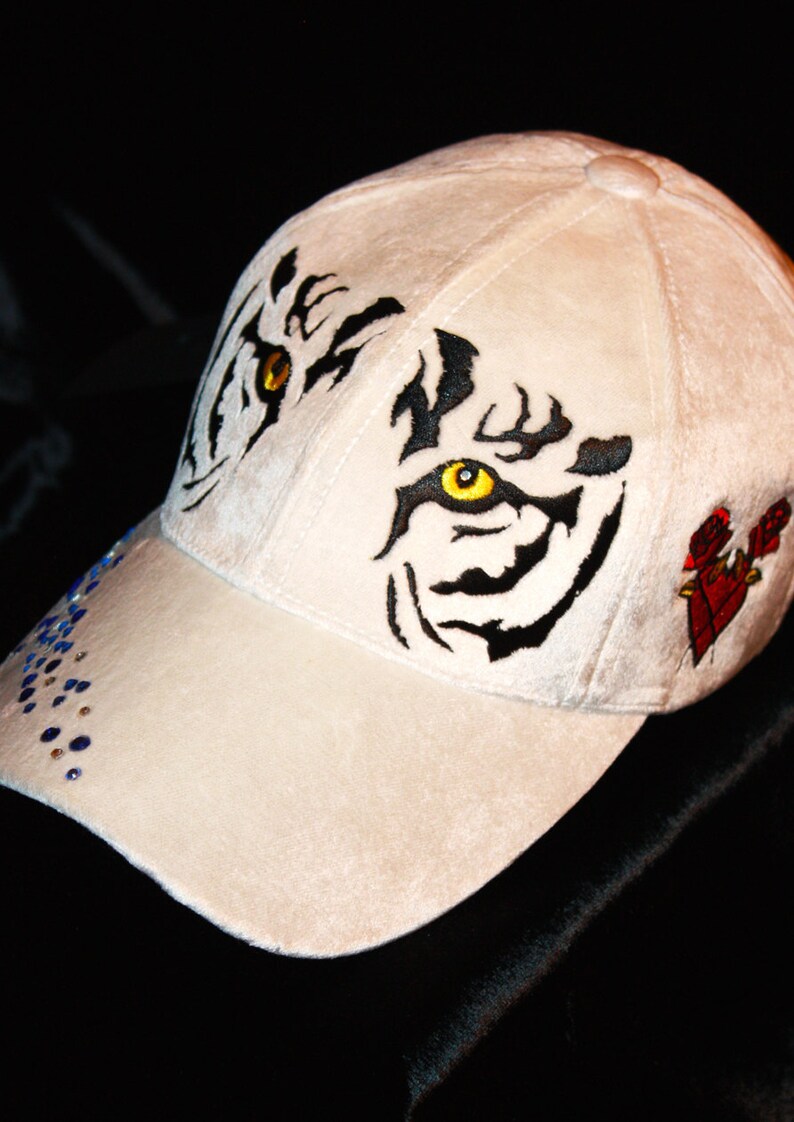 Tiger Women Baseball Cap Ivory Silk Velvet Rebel Chic Urban Wear - Etsy
