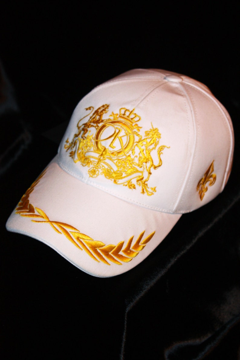 Monogram Baseball Cap Men White Hat Golf Urban Wear Glam Rock Clothing ...