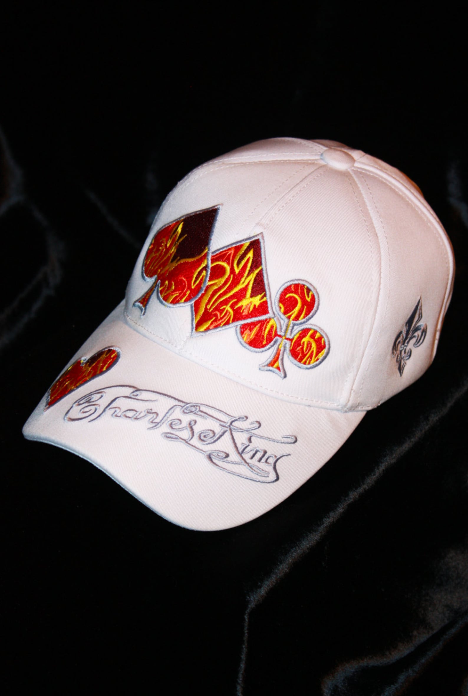 White Baseball Cap Poker Glam Urban Wear Rock Clothing Trucker Hats Men ...