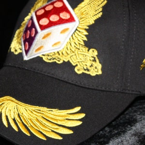 Cool Hats for Men Dice of Zeus Cap Black Gabardine Embroideries Sport ...