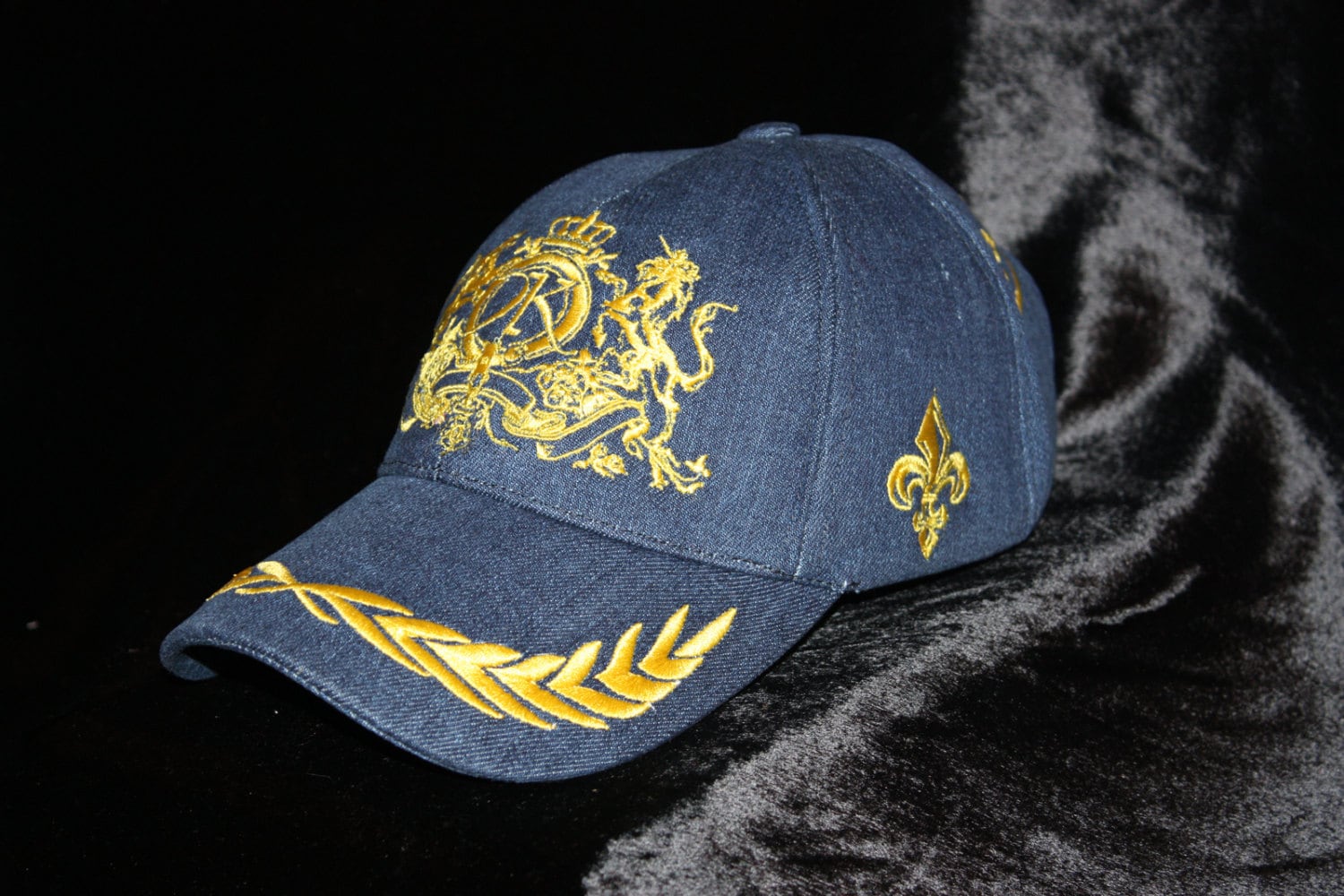 Cool Monogram Baseball Cap Men Denim Glam Rock Clothing Rebel Chic ...