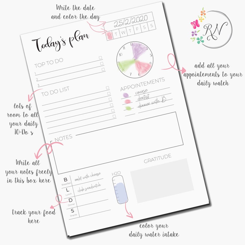 Daily Planner Printable, Printable to Do List, Cute Daily Planner ...