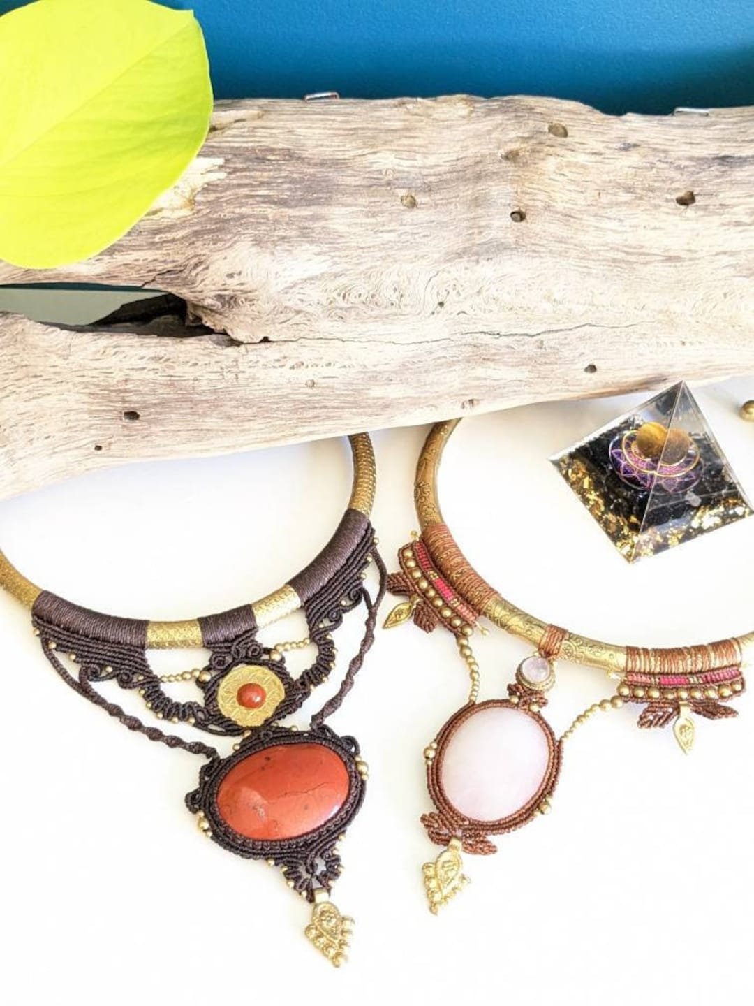 Brass Torque Necklaces energy and Vitality in Red Jasper unconditional ...