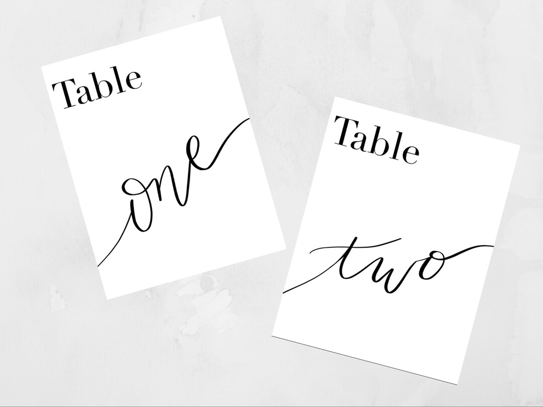Hand Lettering Table Numbers 1-10 - Etsy