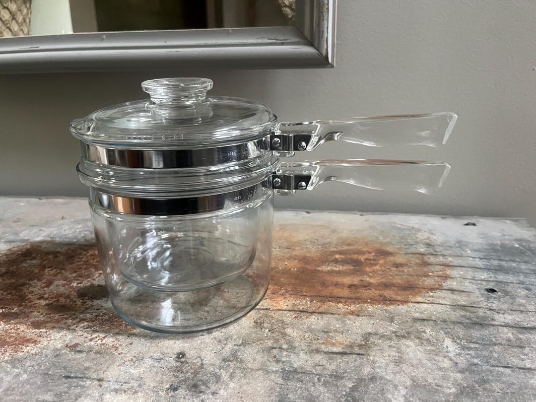 Pyrex Glass Double Boiler 3 Piece - Etsy
