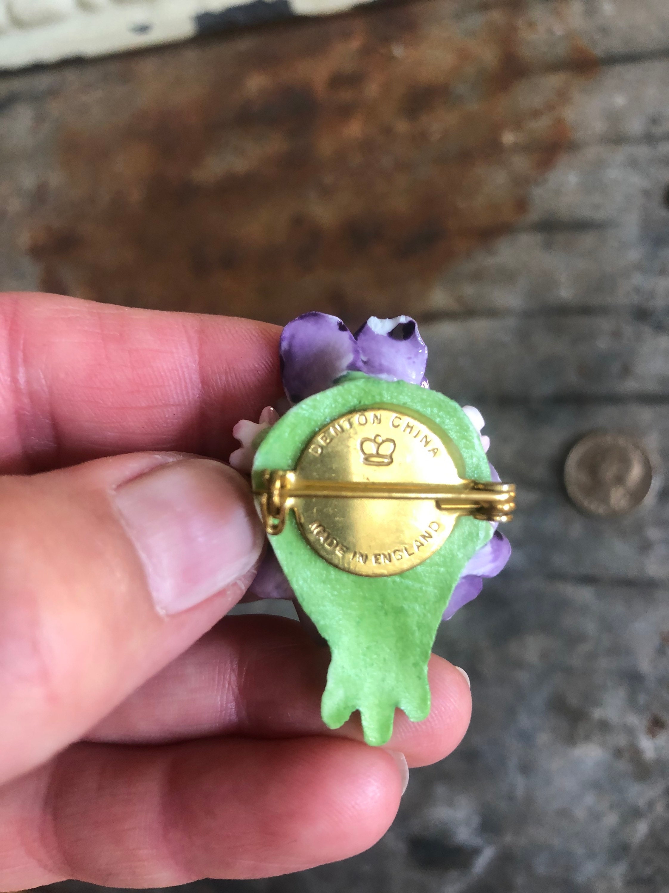 Vintage Brooch Denton China Brooch | Etsy