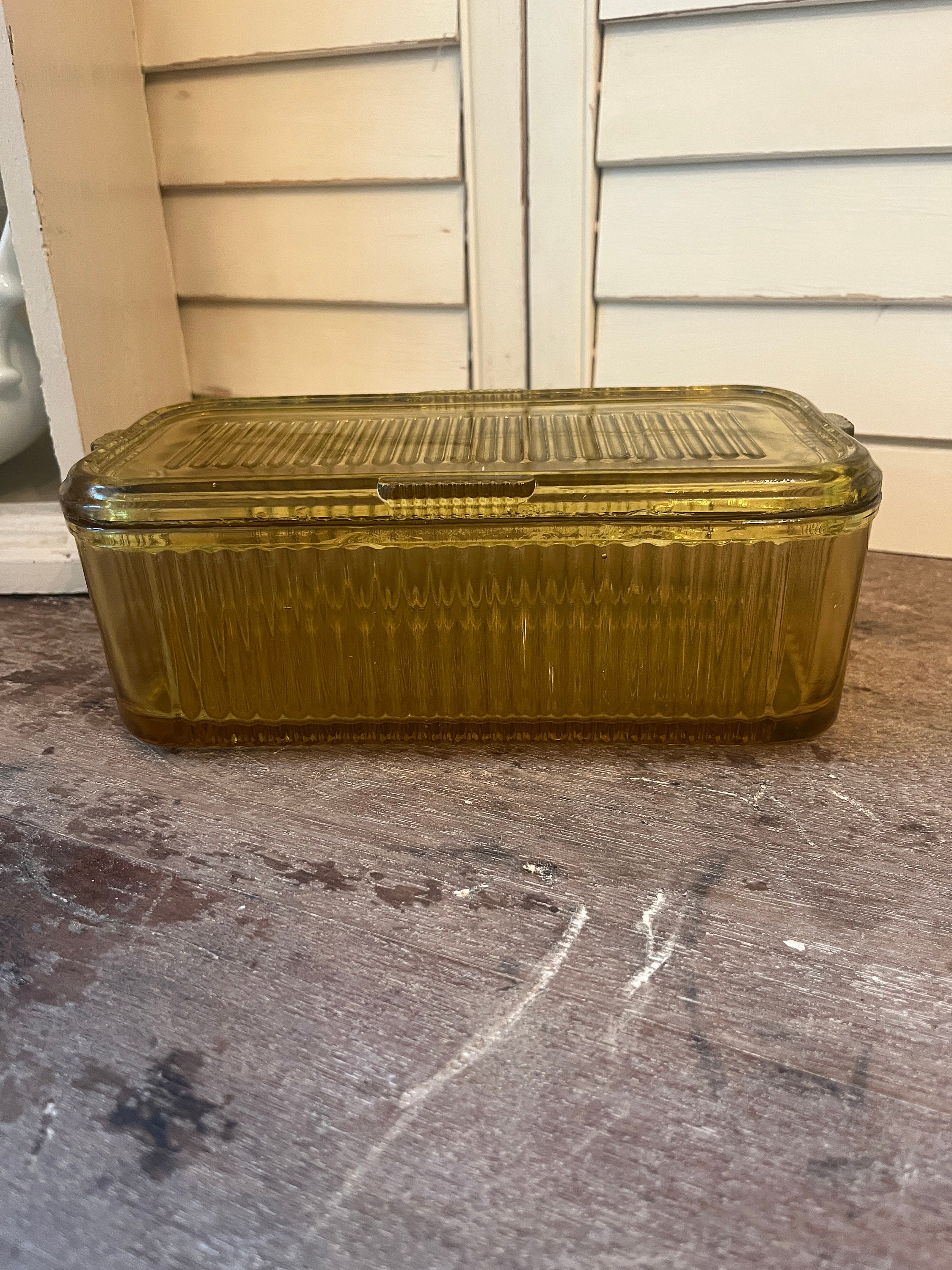 Federal Amber Glass Rectangular Refrigerator Dish and Lid - Etsy