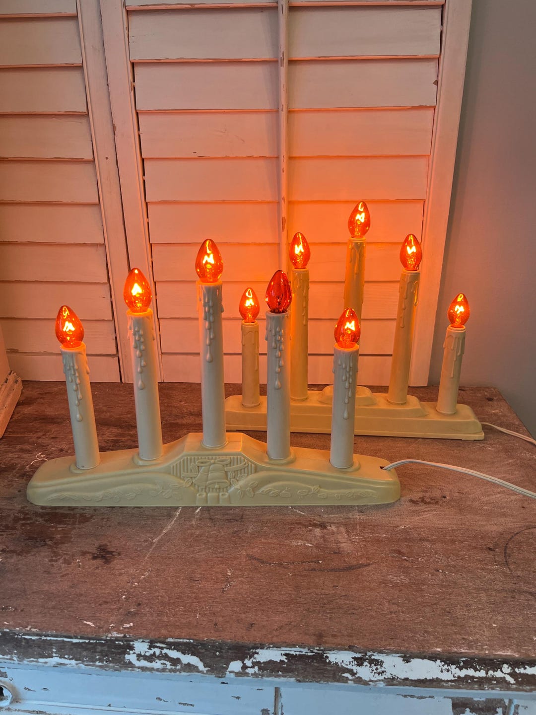 Vintage Christmas Candelabras Set of 2 - Etsy