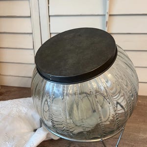 Antique 1920s Hoosier Jar Cookie Jar and Stand - Etsy