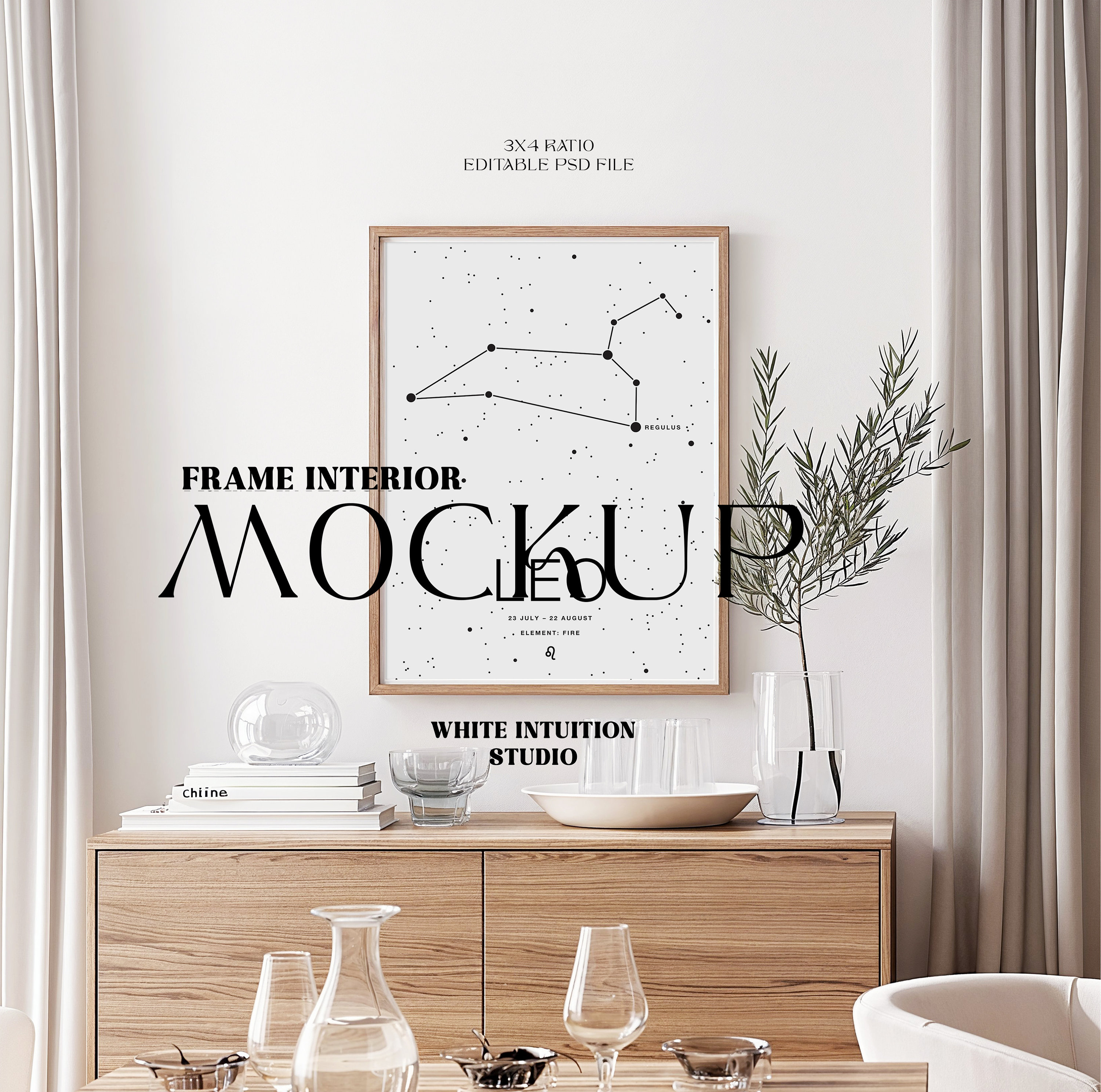 Framed Poster Mockup. Photoshop PSD File. Template for Art Display ...