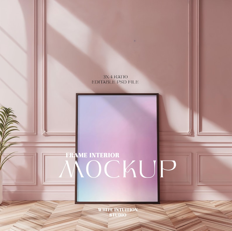 Framed Poster Mockup. Photoshop PSD File. Template for Art Display ...