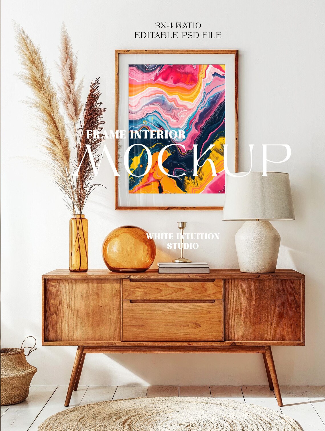 Framed Poster Mockup. Photoshop PSD File. Template for Art Display ...