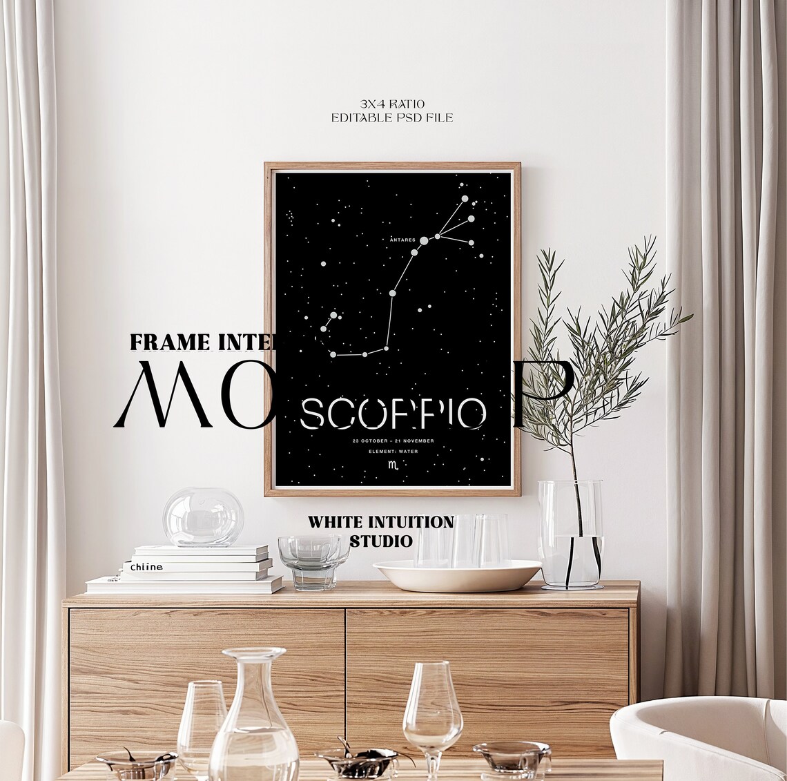 Framed Poster Mockup. Photoshop PSD File. Template for Art Display ...