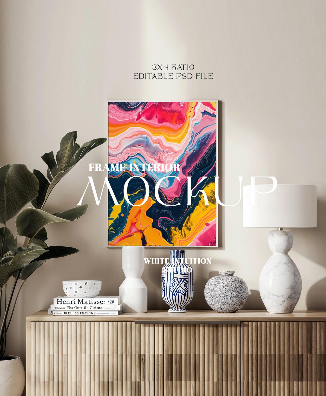 Framed Poster Mockup. Photoshop PSD File. Template for Art Display ...