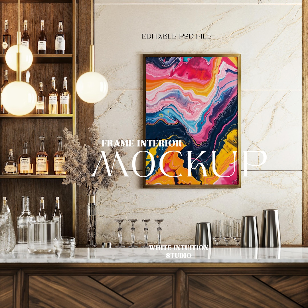 Bar Framed Poster Mockup. Photoshop PSD File. Template for Art Display ...