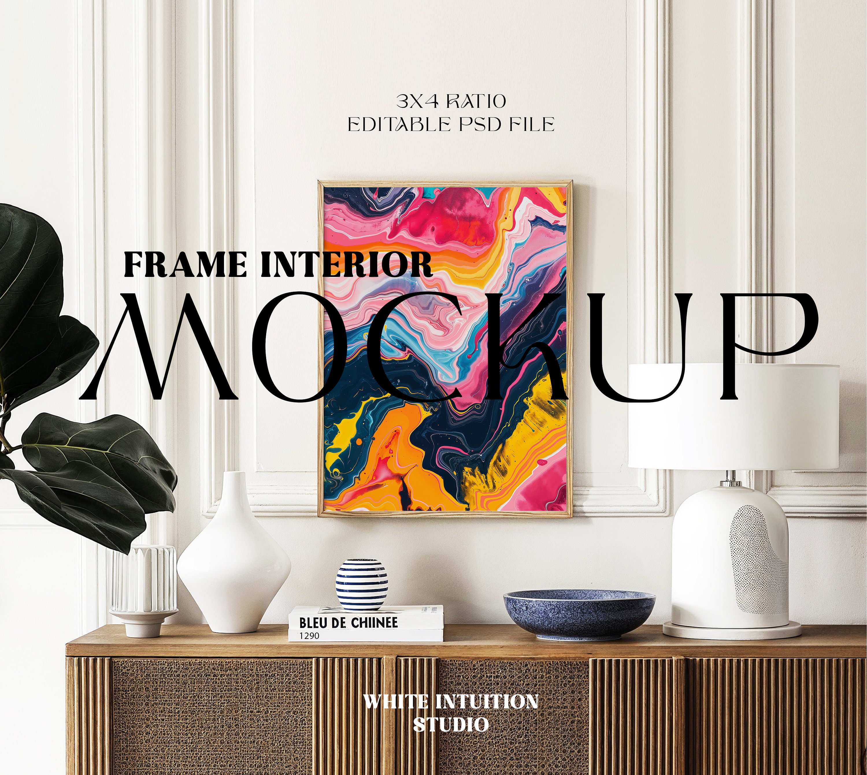 Framed Poster Mockup. Photoshop PSD File. Template for Art Display ...