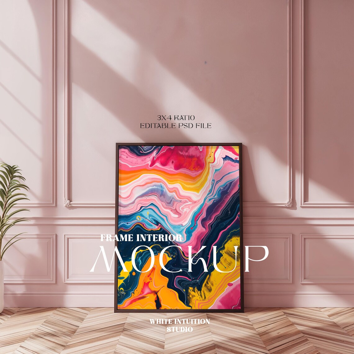 Framed Poster Mockup. Photoshop PSD File. Template for Art Display ...