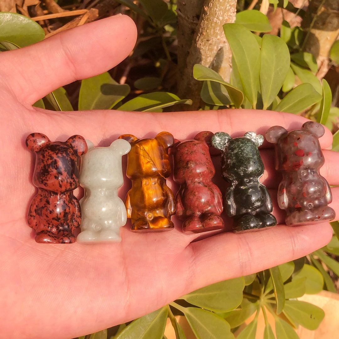 14 Choice Stone 1.5inches Hand Carved Mini Crystal Stone Bear,gemstones ...
