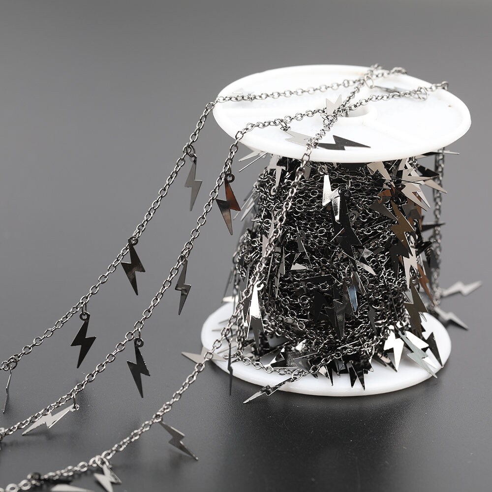 10feet/lot Lightning Bolt Chains Copper Findingslightning | Etsy