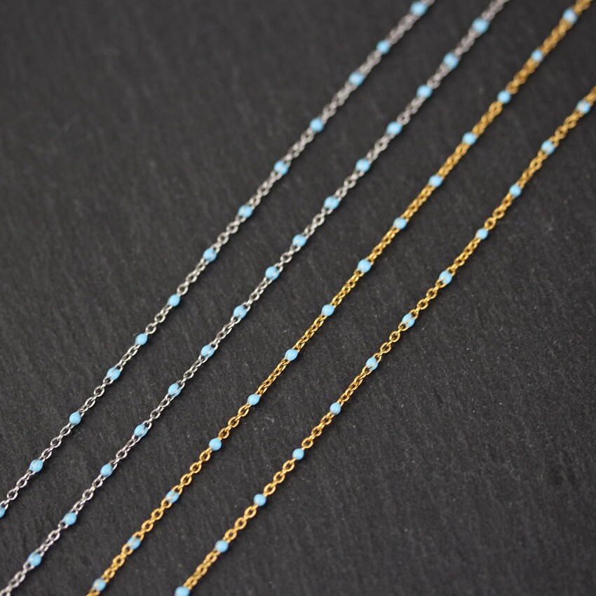 10feet Enamel Dot Chains Crafts Jewelry Making2mm Sky Blue - Etsy