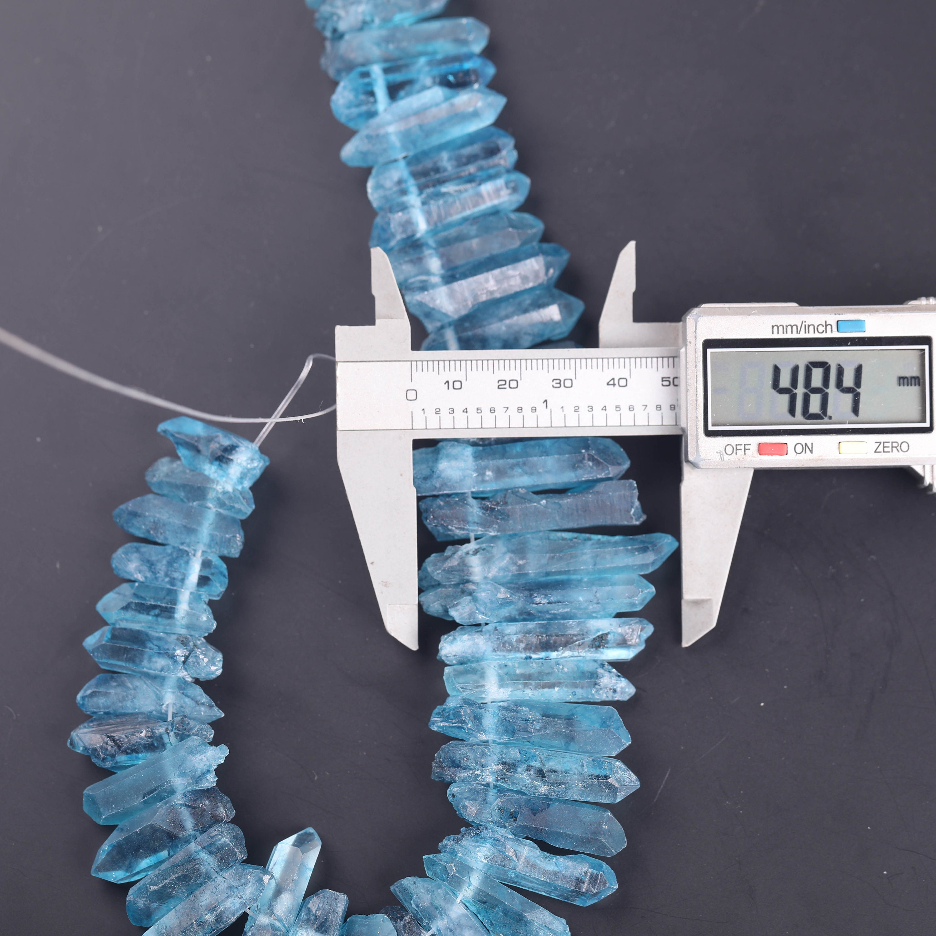 Rough Cyan Quartz Rock Crystal Graduated Stick Points Pendants | Etsy