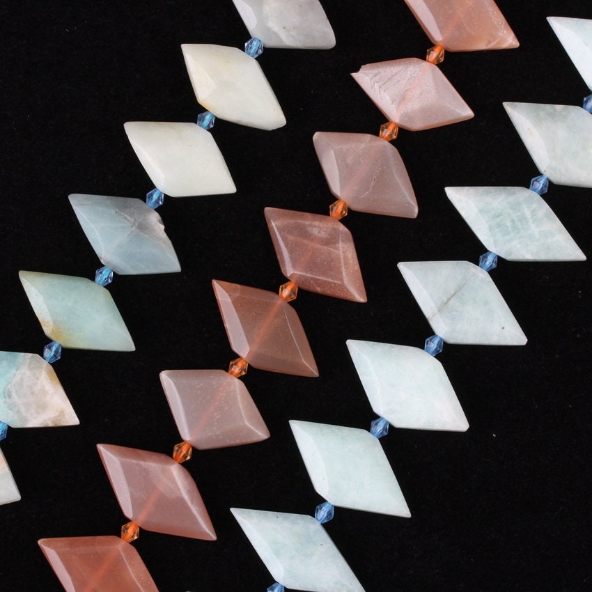 6 Stone Choice Natural Multi Stone Slab Beads Graduated Gems | Etsy