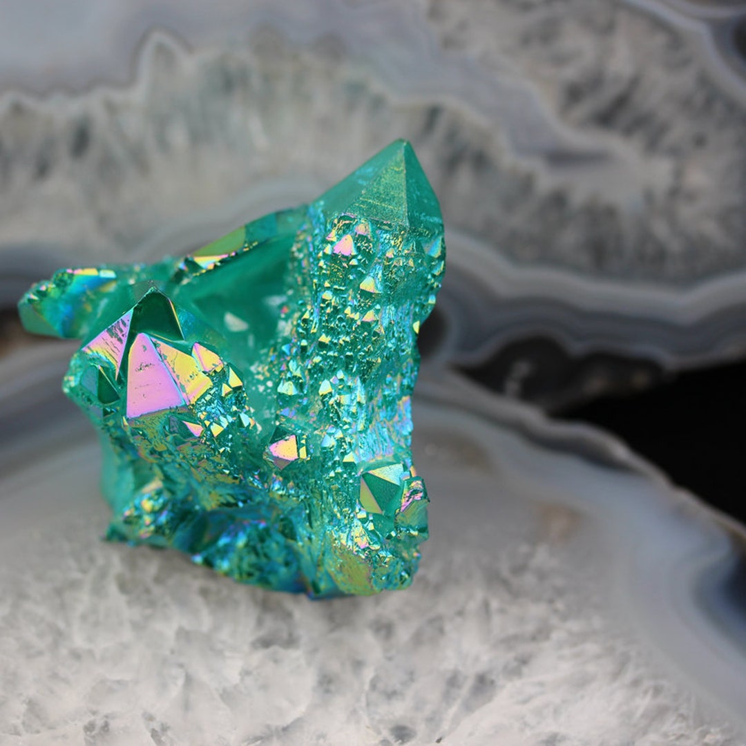 Natural Gemstone Crystal Point Jewelrygreen AB Rainbow Quartz - Etsy