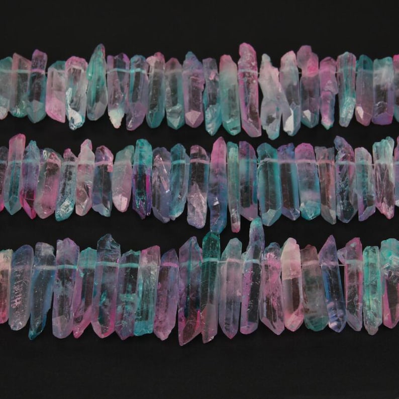 More Light colorfull strand Natural Quartz Rock Stone Top | Etsy