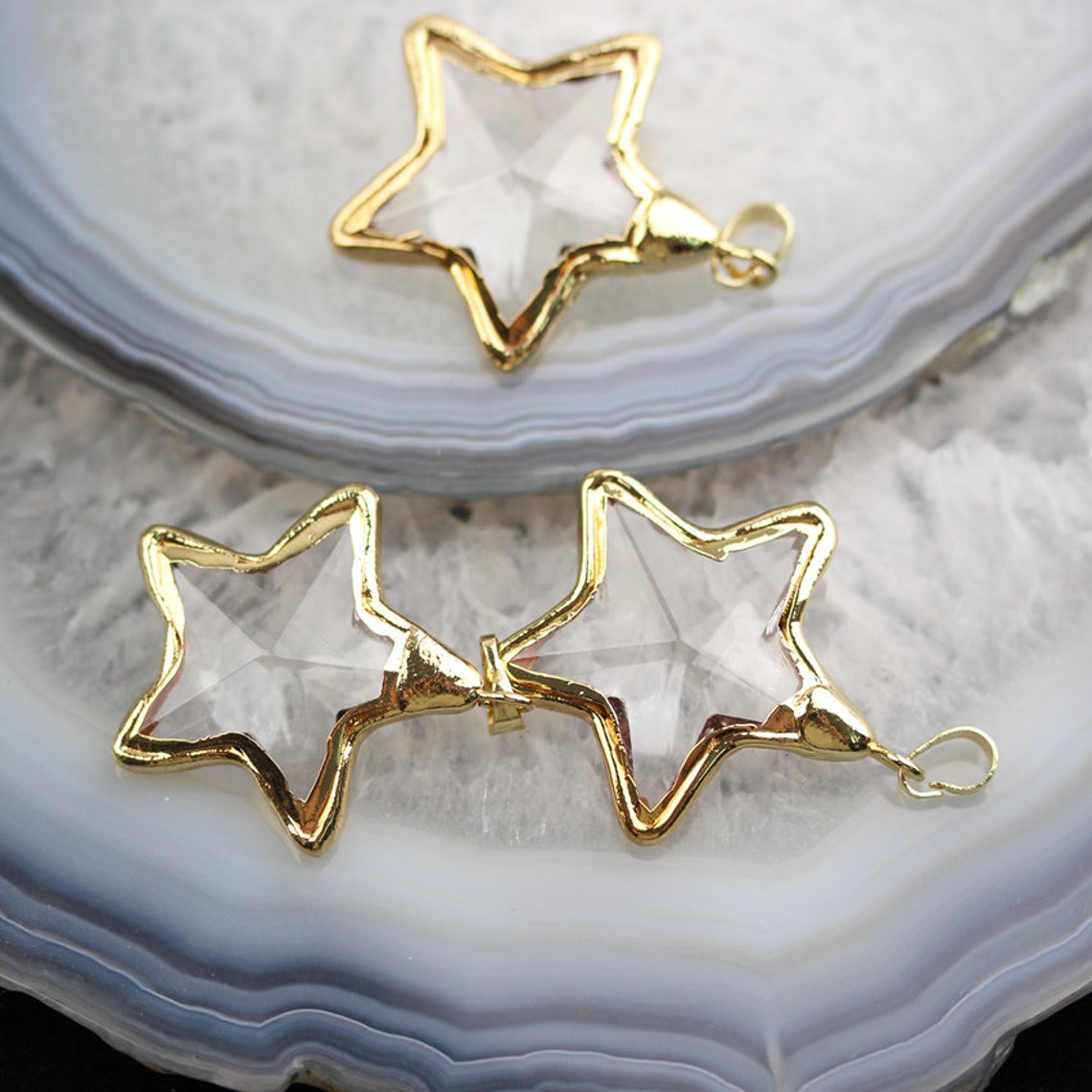5-10pcs Star Shaped Bezel Glass Crystal Pendants Crafts - Etsy