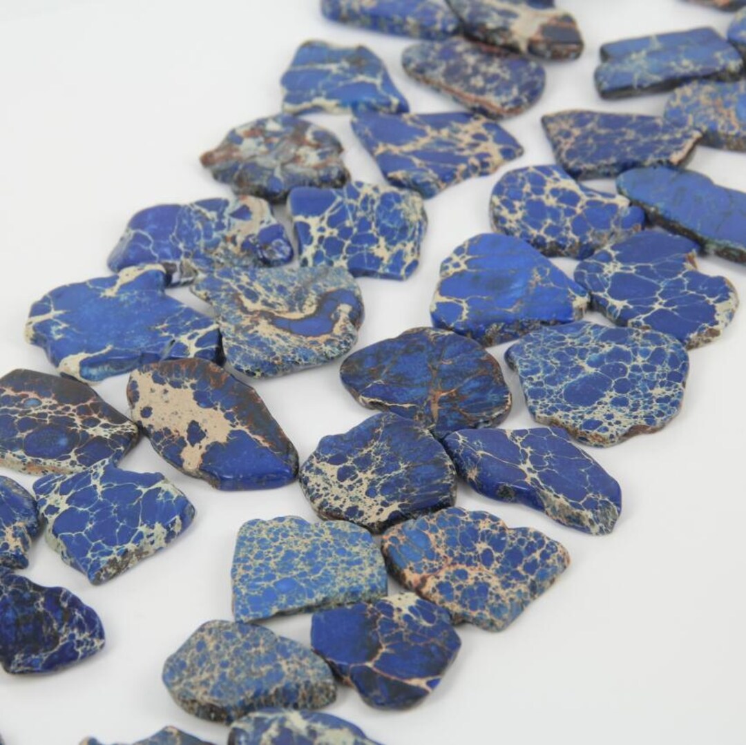 Large Blue Sea Sediment Jasper Top Drilled Slice Beads Strand,aqua ...