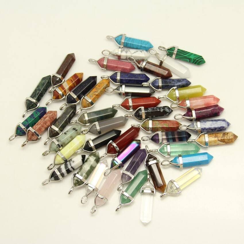 44 stones choice3-10pcs Silver Plated Loop Double Stick Spike | Etsy